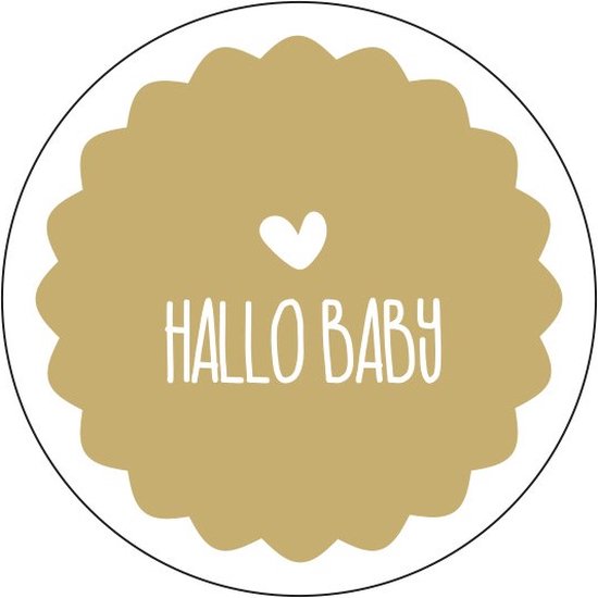 Sticker Hallo Baby 12 stuks - Pits & Presents